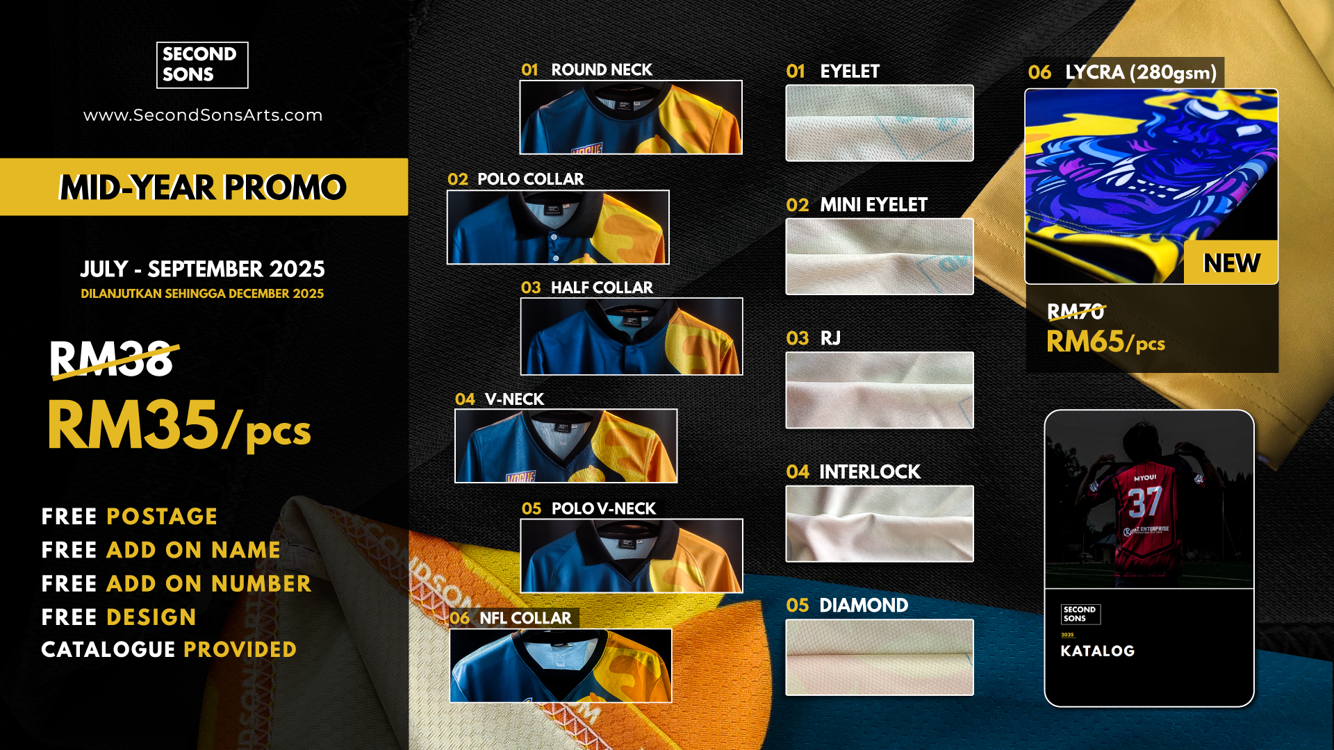 Jenis Material Kain Baju Jersey | Second Sons Arts